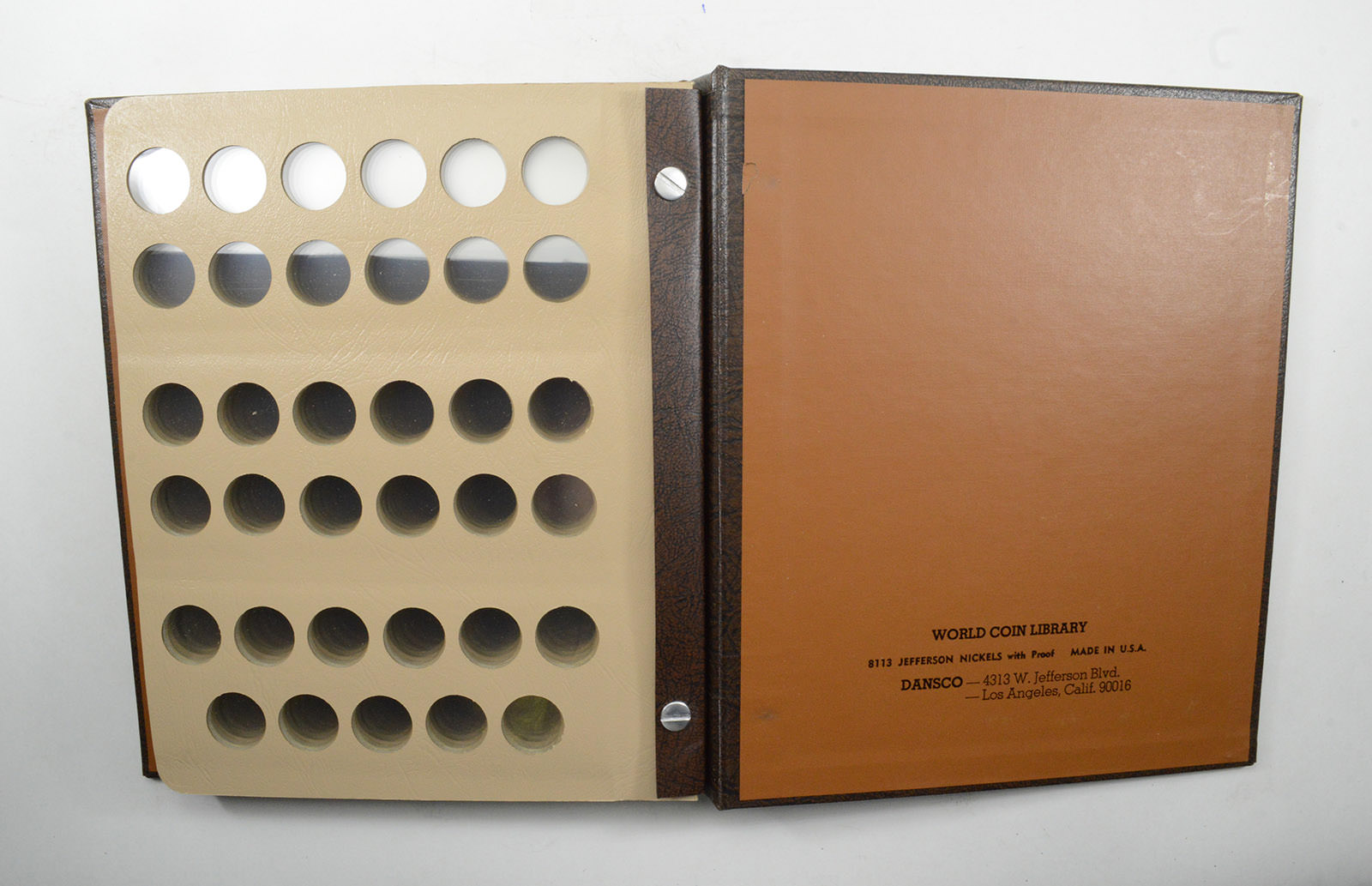 Used Dansco 1938-1990 Jefferson Nickels Empty Coin Album Book - 24 oz ...