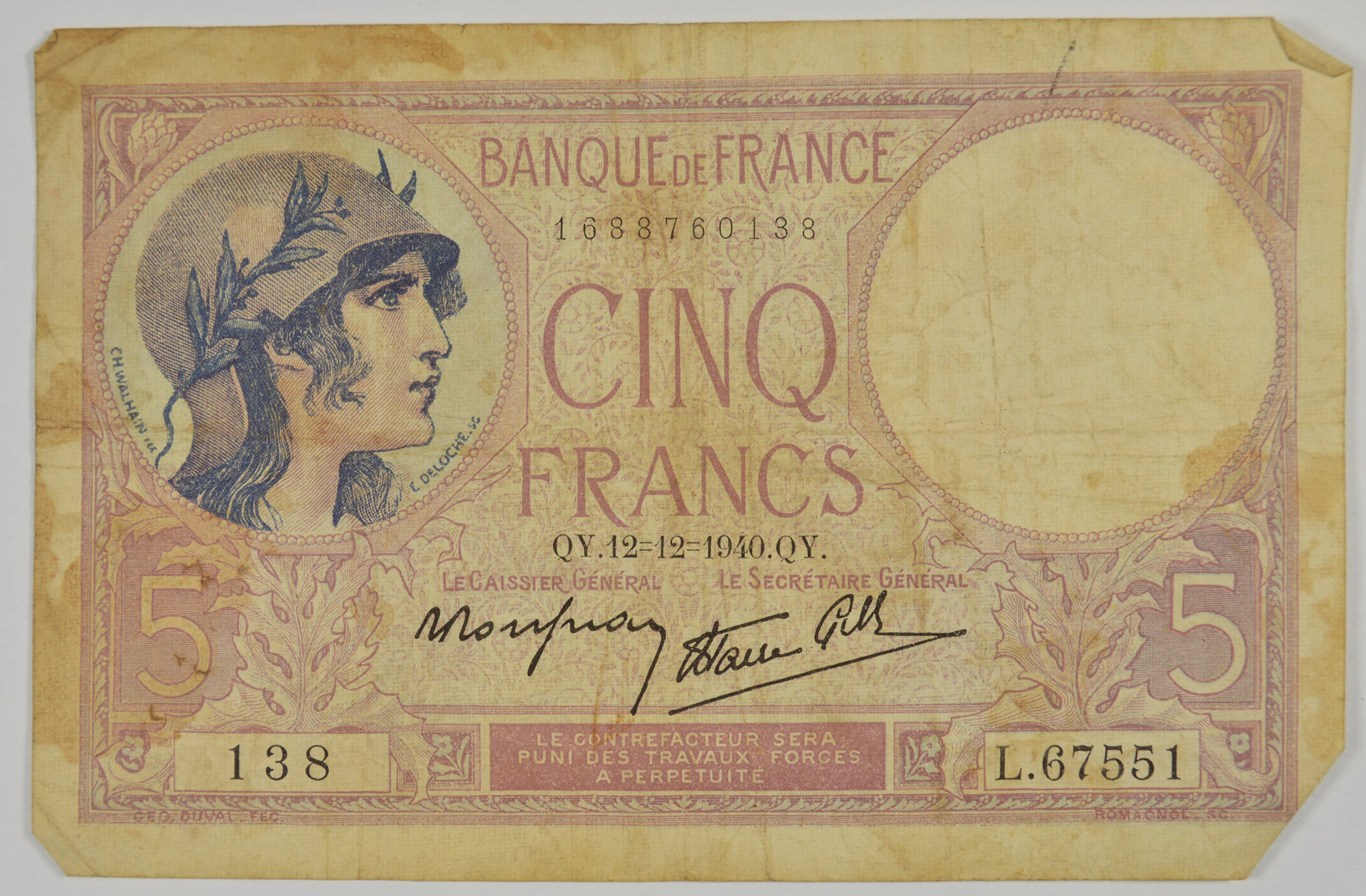 Vintage Franc Paper Money - Highly Collectible - Great Artwork ...