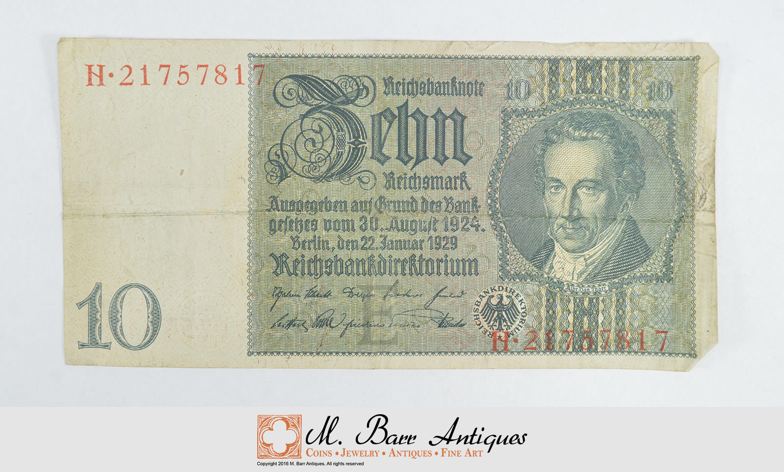 Vintage Germany Paper Money Currency - Historic German Note | Property Room