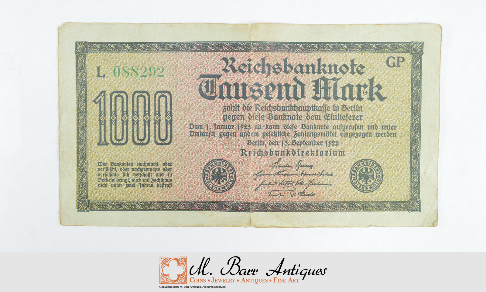 Vintage Germany Paper Money Currency - Historic German Note | Property Room
