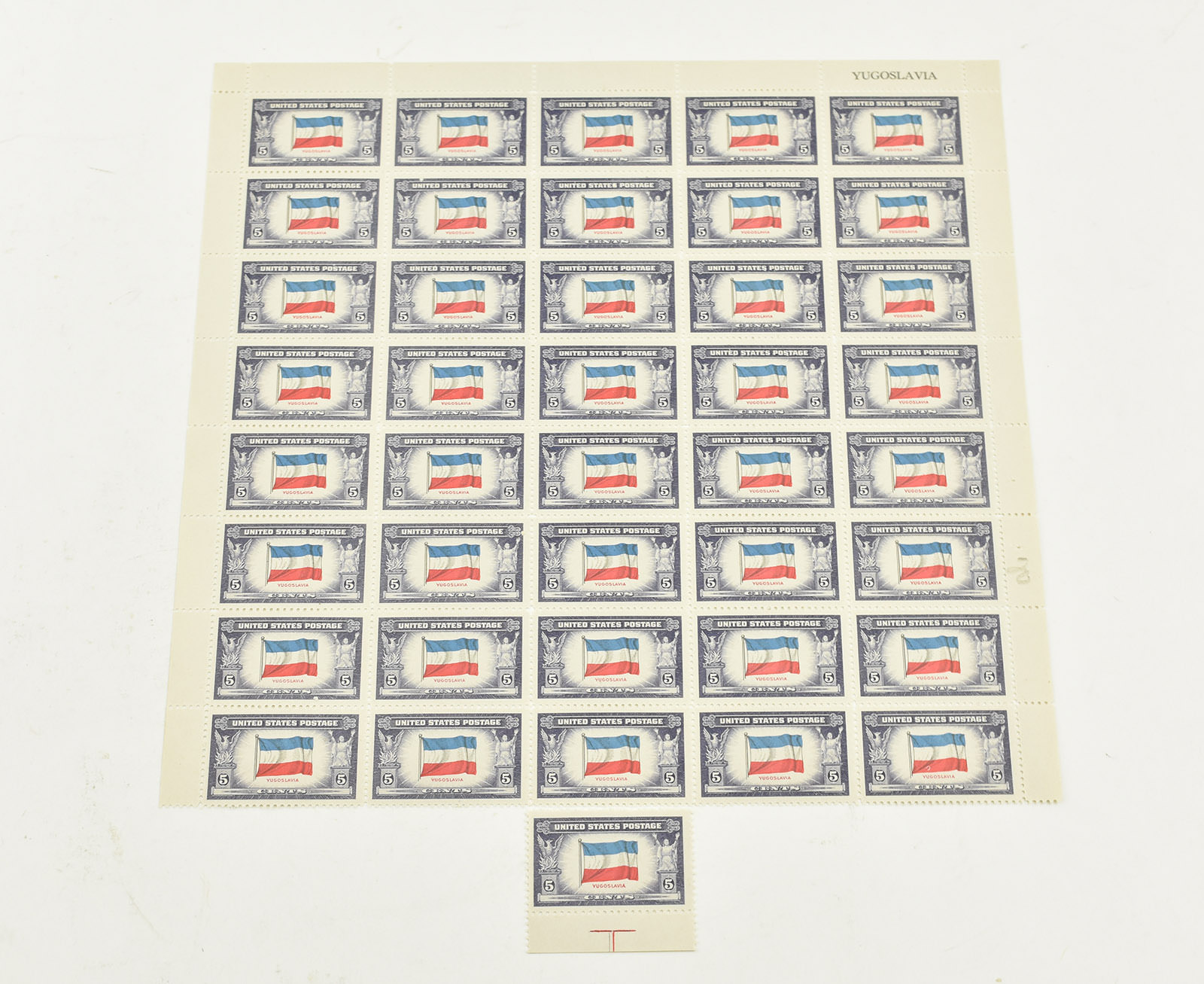 VINTAGE - UNUSED Entire SHEET Real USPS Postage Stamps! | Property Room