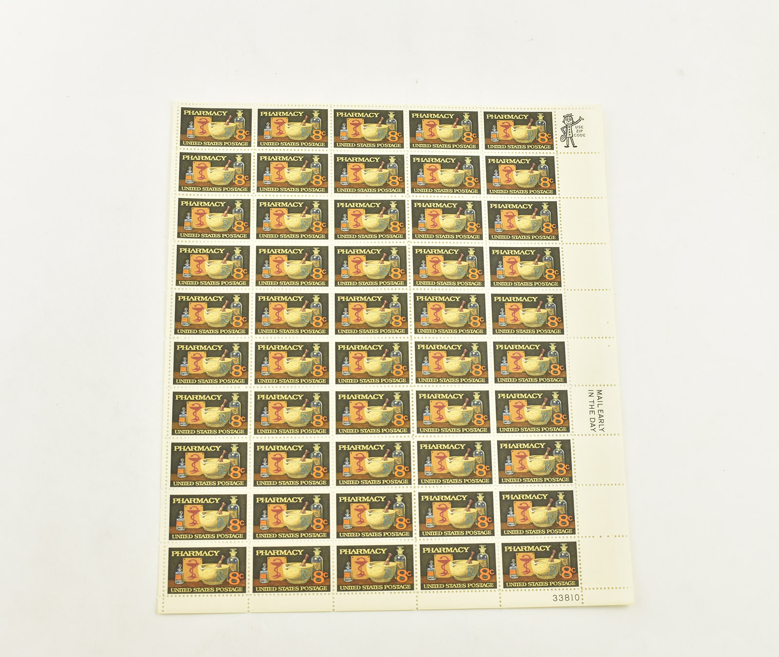 VINTAGE - UNUSED Entire SHEET Real USPS Postage Stamps! | Property Room
