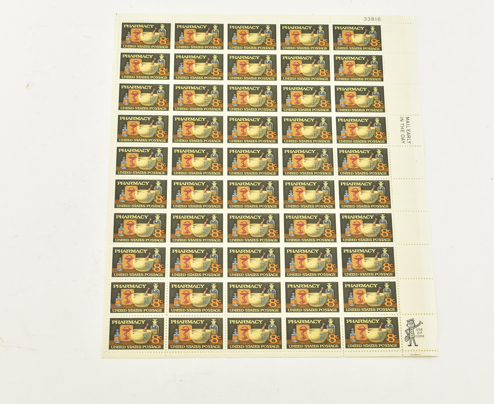 VINTAGE - UNUSED Entire SHEET Real USPS Postage Stamps! | Property Room