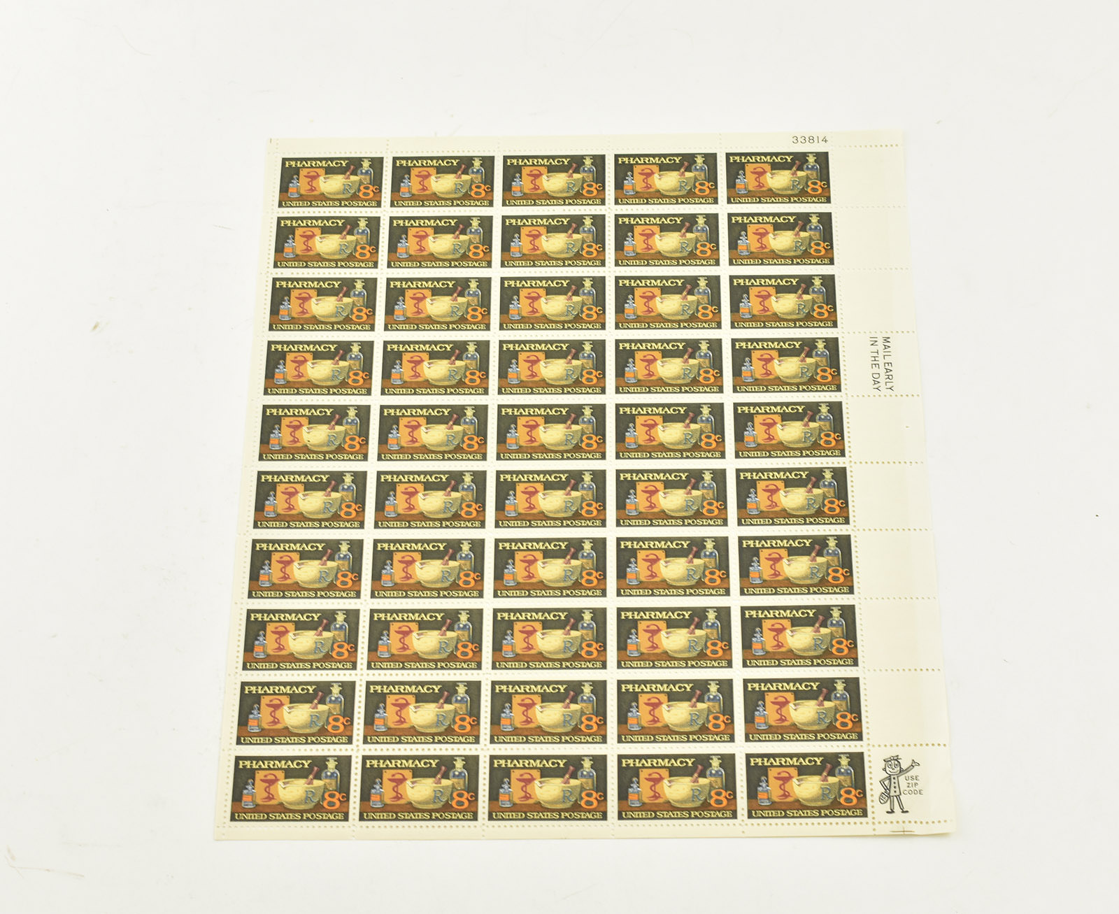 VINTAGE - UNUSED Entire SHEET Real USPS Postage Stamps! | Property Room
