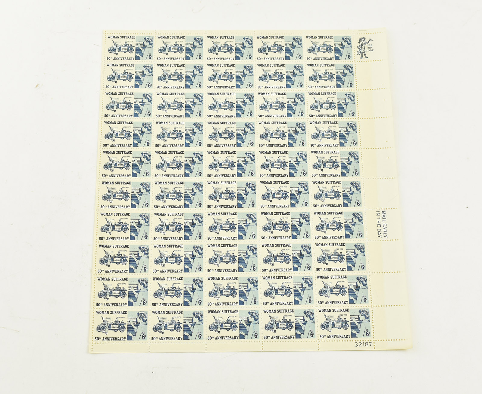 VINTAGE - UNUSED Entire SHEET Real USPS Postage Stamps! | Property Room