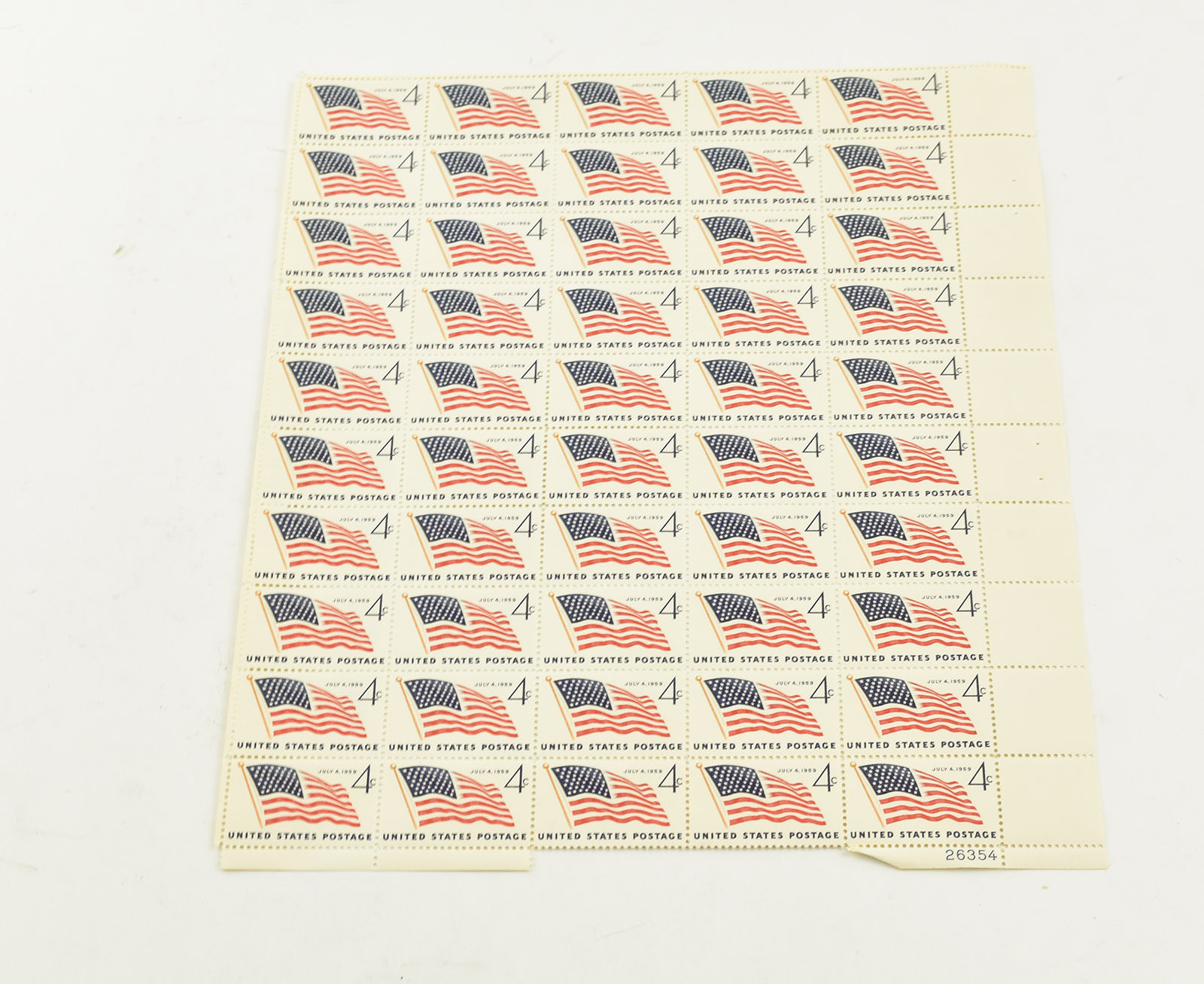 VINTAGE - UNUSED Entire SHEET Real USPS Postage Stamps! | Property Room