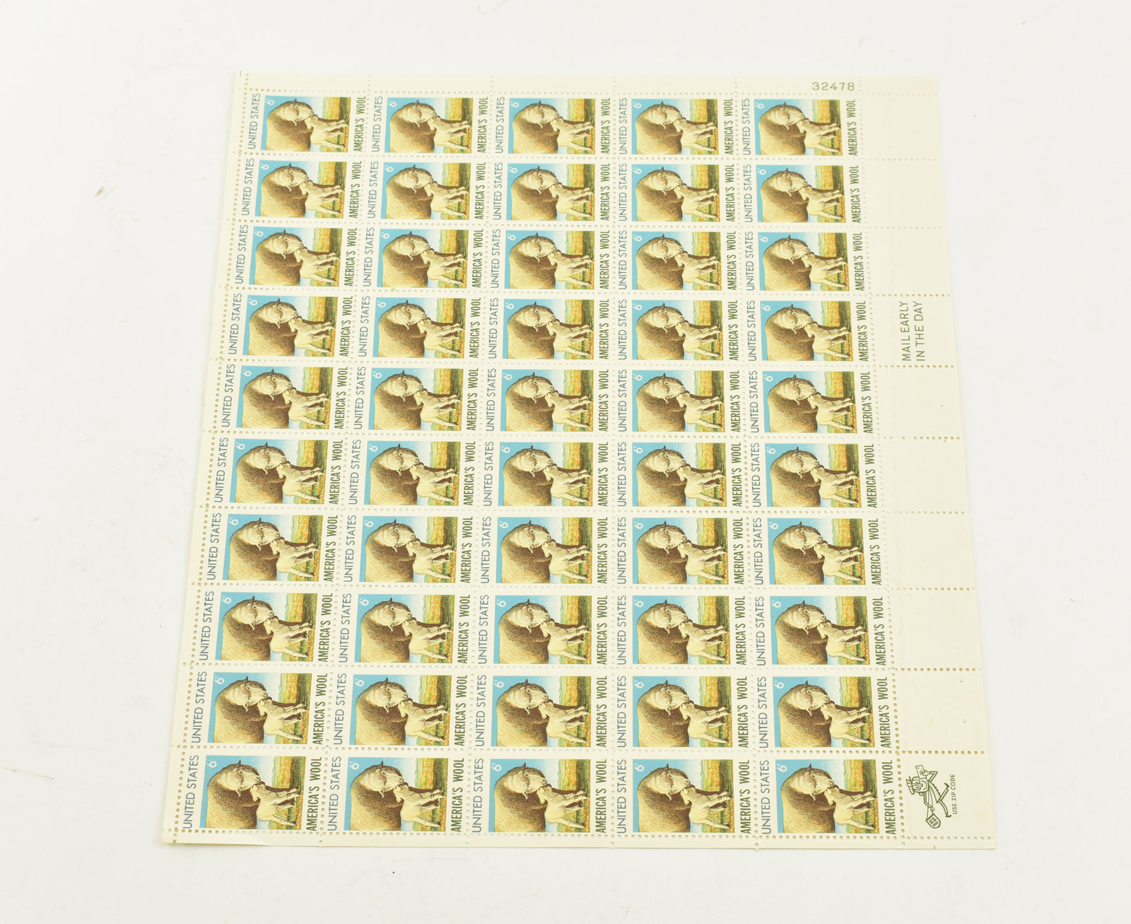 VINTAGE - UNUSED Entire SHEET Real USPS Postage Stamps! | Property Room