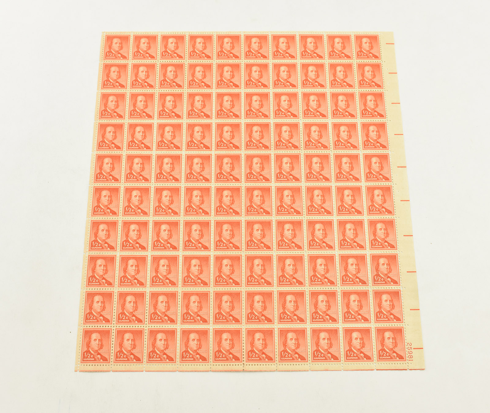 VINTAGE - UNUSED Entire SHEET Real USPS Postage Stamps! | Property Room