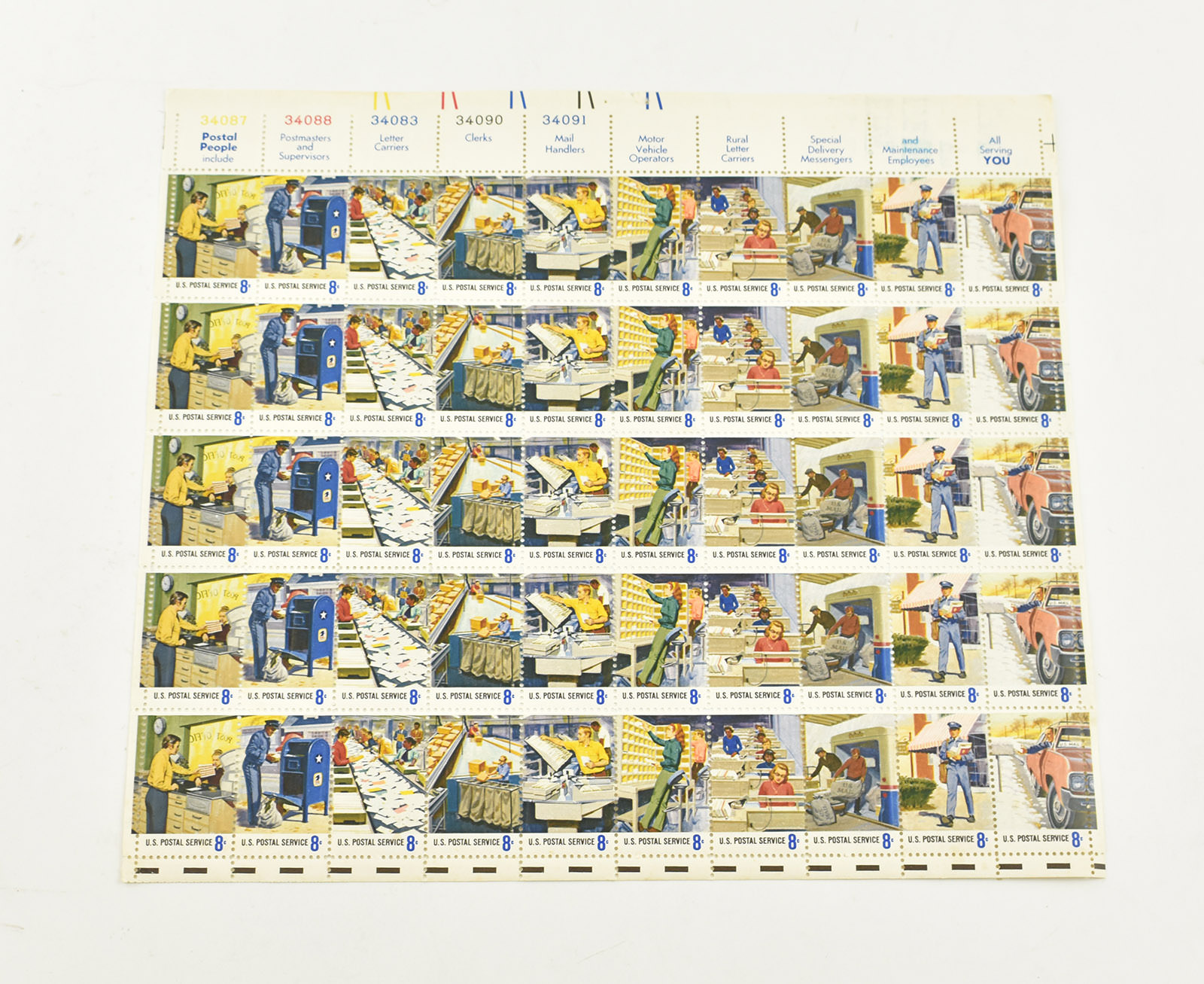 VINTAGE - UNUSED Entire SHEET Real USPS Postage Stamps! | Property Room