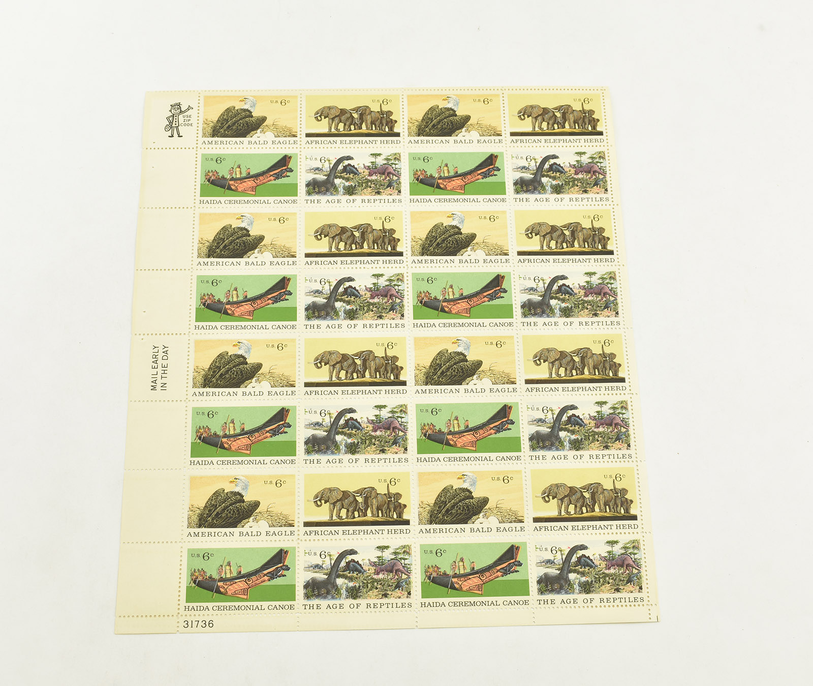 VINTAGE - UNUSED Entire SHEET Real USPS Postage Stamps! | Property Room