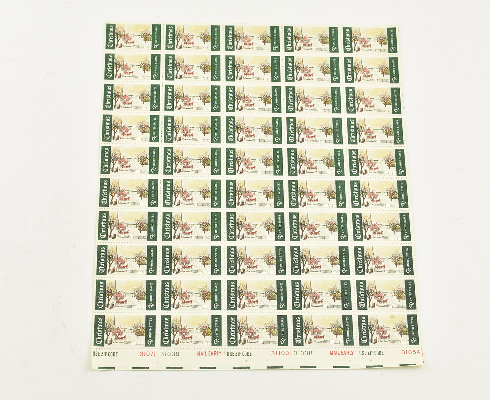 VINTAGE - UNUSED Entire SHEET Real USPS Postage Stamps! | Property Room
