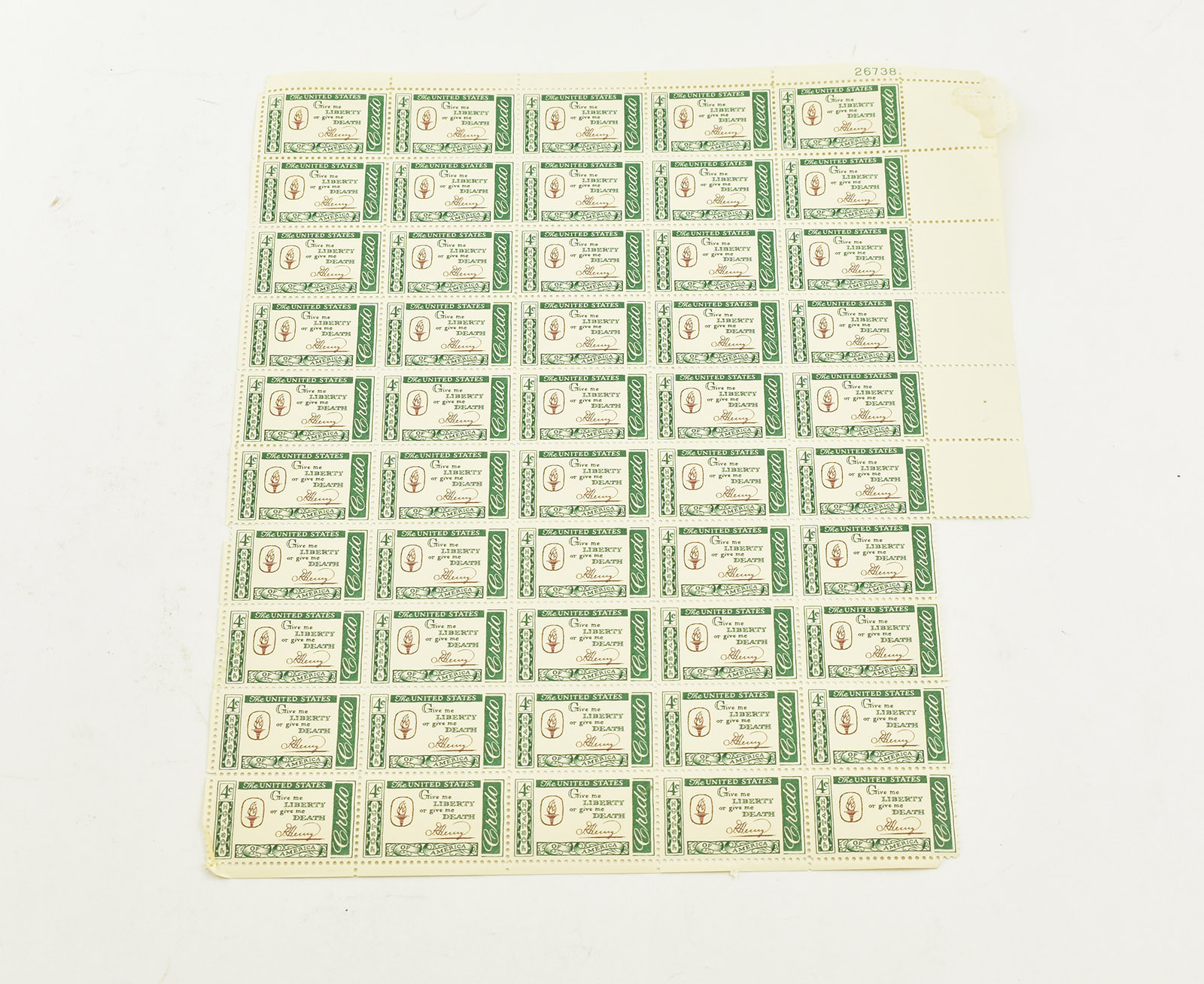 VINTAGE - UNUSED Entire SHEET Real USPS Postage Stamps! | Property Room