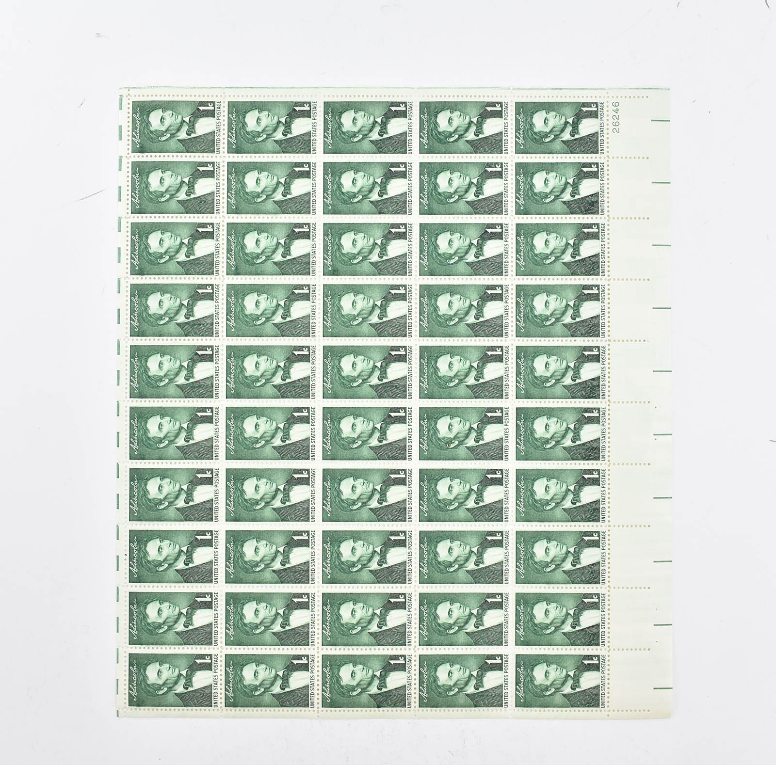 VINTAGE - UNUSED Entire SHEET Real USPS Postage Stamps! | Property Room