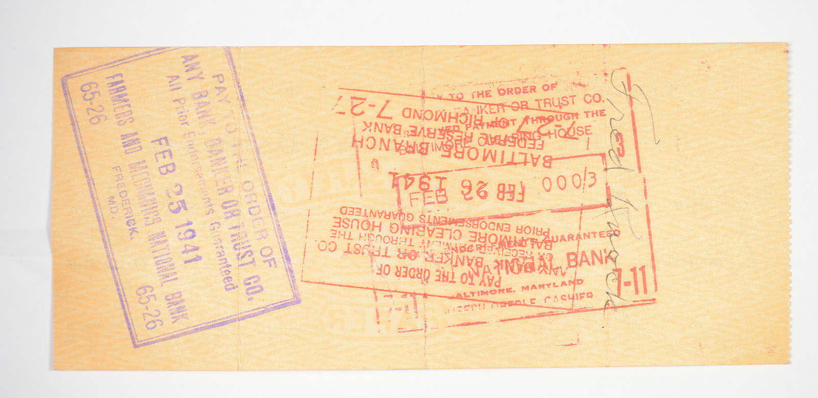Walter Johnson Washington Senators Signed/Autographed Bank Check 1941 ...