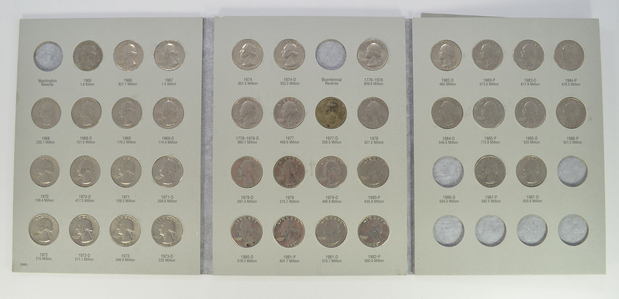 Washington Quarter Collection in Album - High Face Value Dollar Amount ...