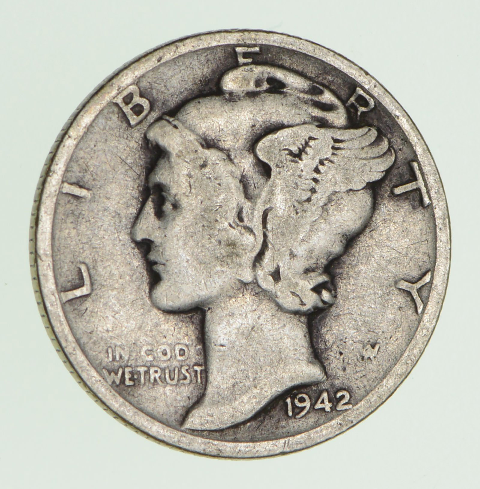 World War 2 WWII Era Mercury 90% Silver Dime - Neat! - 1942-S | Property Room