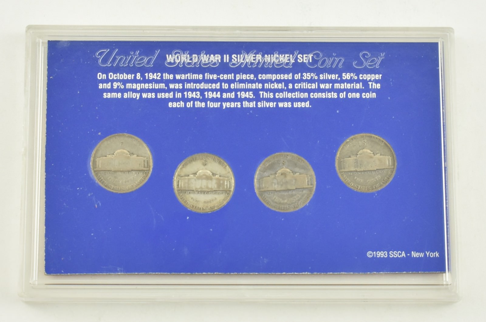 World War II Silver Nickel Type Set - Coin Collection - Great Display ...