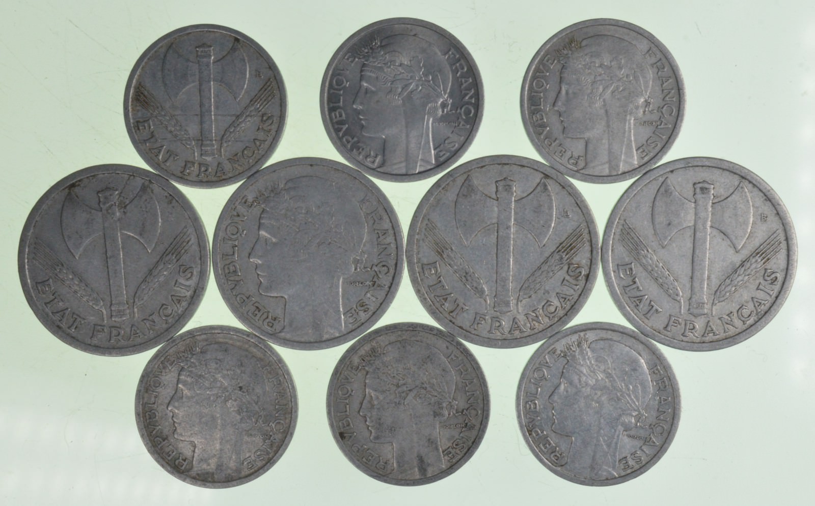WWII World War 2 Era Lot of French Aluminum Coins Collection Lot ...