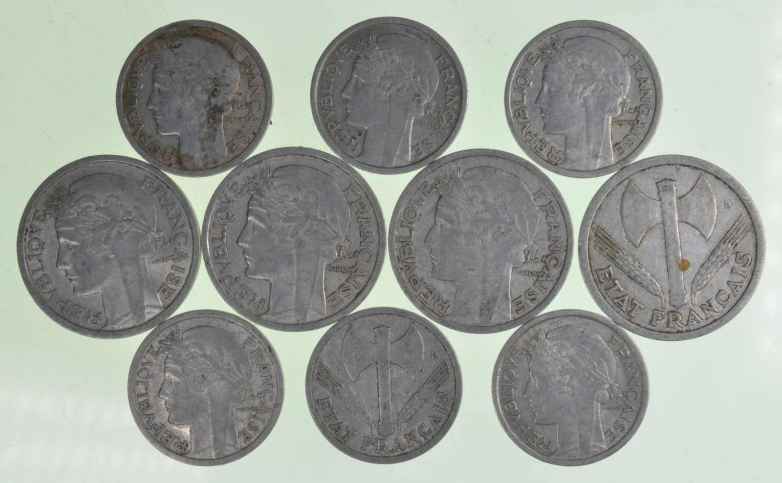 WWII World War 2 Era Lot of French Aluminum Coins Collection Lot ...