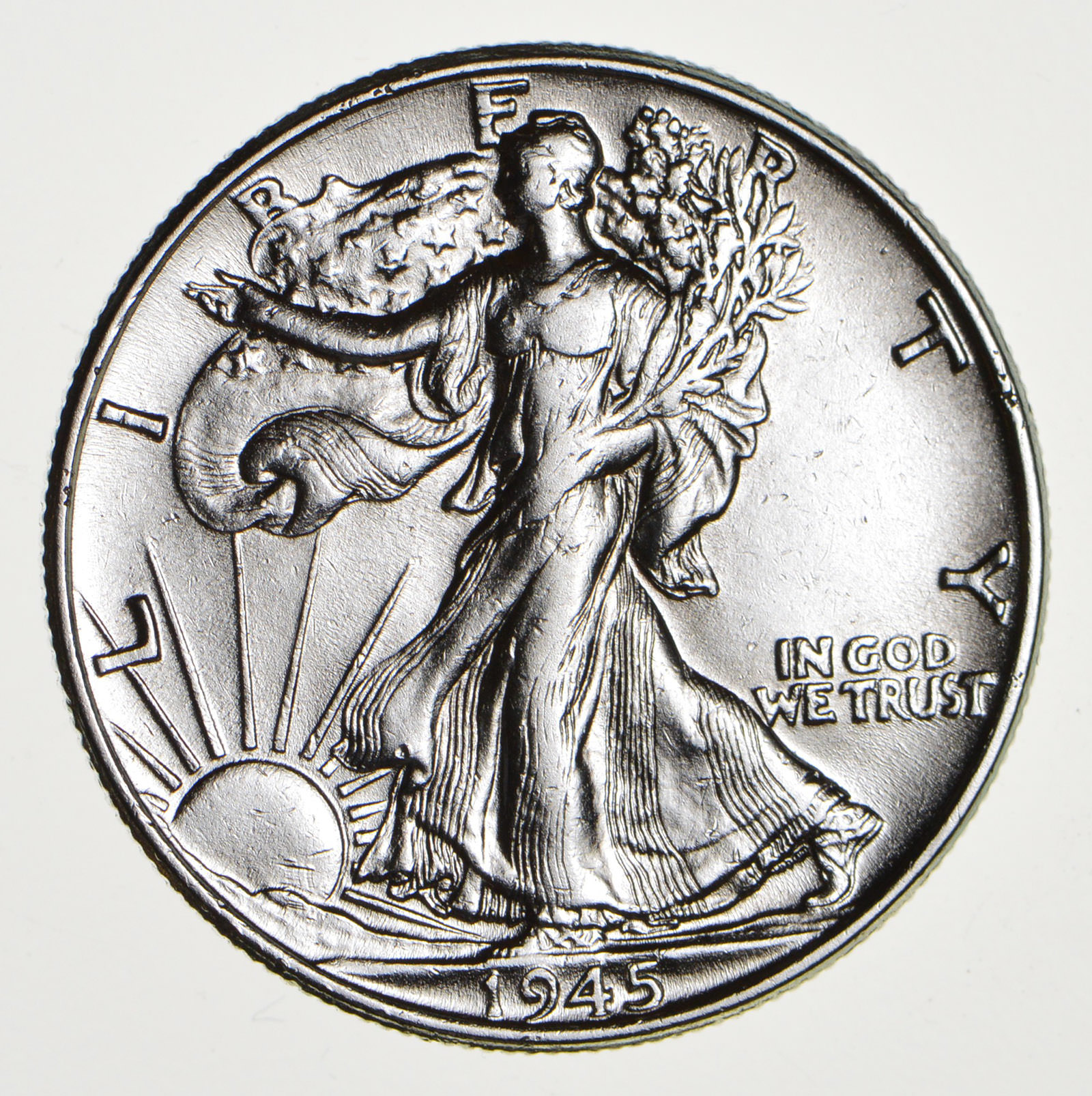 XF+ 1945 Walking Liberty 90% Silver US Half Dollar - NICE COIN | Property Room