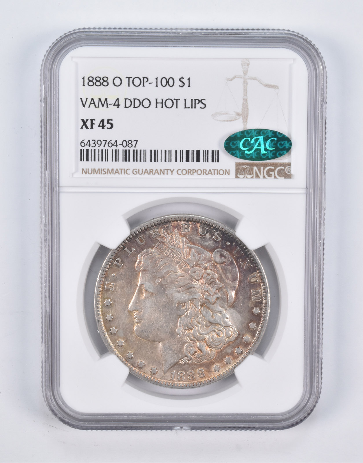 XF45 1888-O Morgan Silver Dollar VAM-4 DDO Hot Lips Top-100 CAC NGC | Property Room