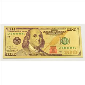 $100 Federal Reserve Note - 24K Gold Bank Note - Rare | Property Room