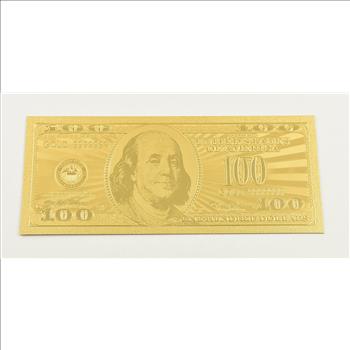 $100 Federal Reserve Note - 24K Gold Bank Note - Rare | Property Room