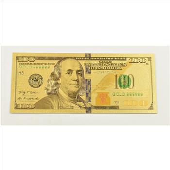 $100 Federal Reserve Note - 24K Gold Bank Note - Rare | Property Room