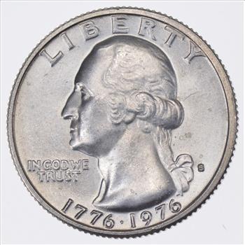 1776-1976 Washington Silver Bicentennial Quarter - 40% Silver - San ...