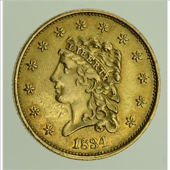 1834 $2.50 Liberty Head Gold Quarter Eagle - Sharp | Property Room