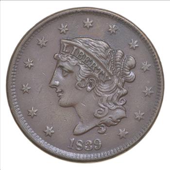 1839 Young Head Large Cent - N.7 - Booby | Property Room