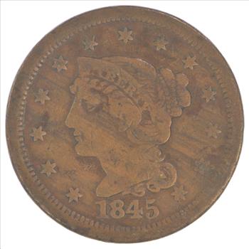 1845 Braided Hair Large Cent | Property Room