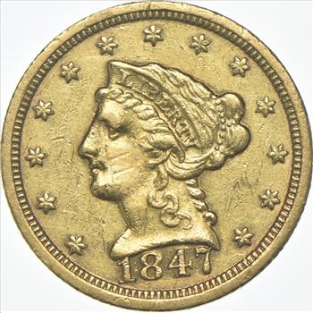1847-C $2.50 Liberty Head Gold Quarter Eagle | Property Room
