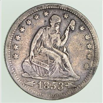 1853-O Seated Liberty Quarter - Arrows & Rays - Circulated | Property Room