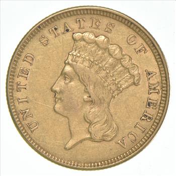 1854 $3 Indian Princess Head Gold Three-Dollar Piece | Property Room