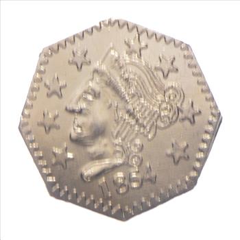 1854 Octagonal California Gold Rush Souvenir Token | Property Room