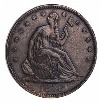 1858 Seated Liberty Half Dollar - Circulated | Property Room