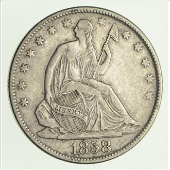 1858-O Seated Liberty Silver Half Dollar - Circulated | Property Room