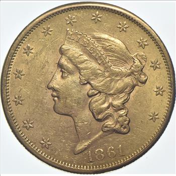 1861 $20 Liberty Head Gold Double Eagle | Property Room