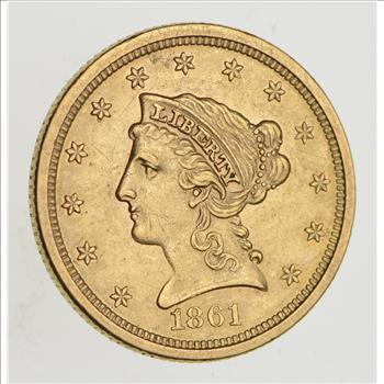1861 $2.50 Liberty Head Gold Quarter Eagle - New Reverse - Choice | Property Room