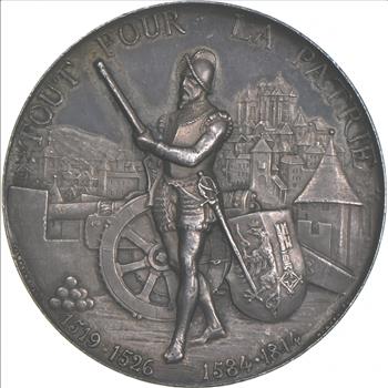 1887 Geneva, Switzerland Federal Shooting Contest Silver Medal Swiss ...