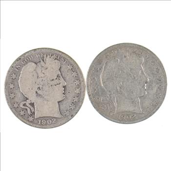 1892-1915 Lot 2 1902-O 1902-O Barber 90% Half Dollars - Coin Collection | Property Room