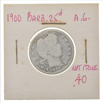 1900 Barber Quarter From a COIN COLLECTION from 1970's | Property Room