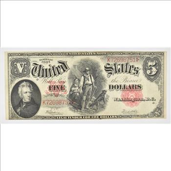 1907 $5 United States Legal Tender Note - Large Note | Property Room