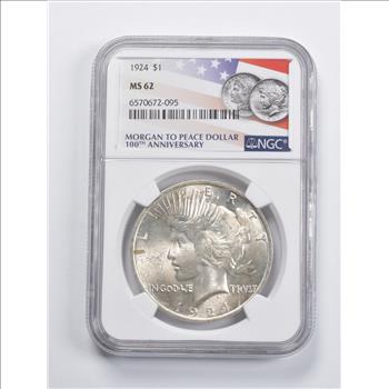 1924- MS62 Peace Silver Dollar Special 1921/2021 100th Label NGC ...