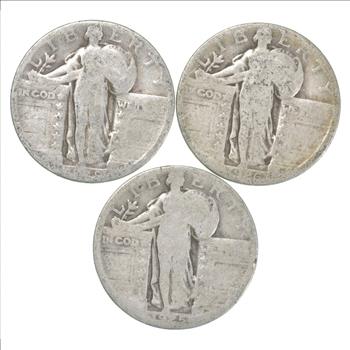 1929 1926 1925 Lot Silver Standing Liberty Quarter Collection ...