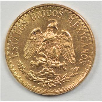 1945 Mexico 2 Pesos Gold Coin AGW .0482 oz | Property Room