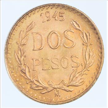 1945-M Mexico 2 Pesos Gold Coin AGW .0482 oz | Property Room