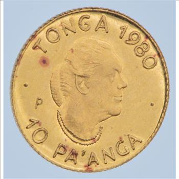 1980 Tonga 10 Pa'anga Gold Coin AGW .0236 oz | Property Room