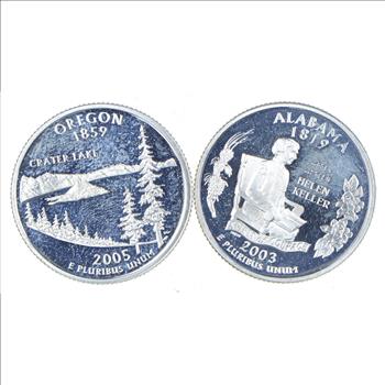 (2) STUNNING 90% SILVER Proof Washington State Quarters - Specially ...